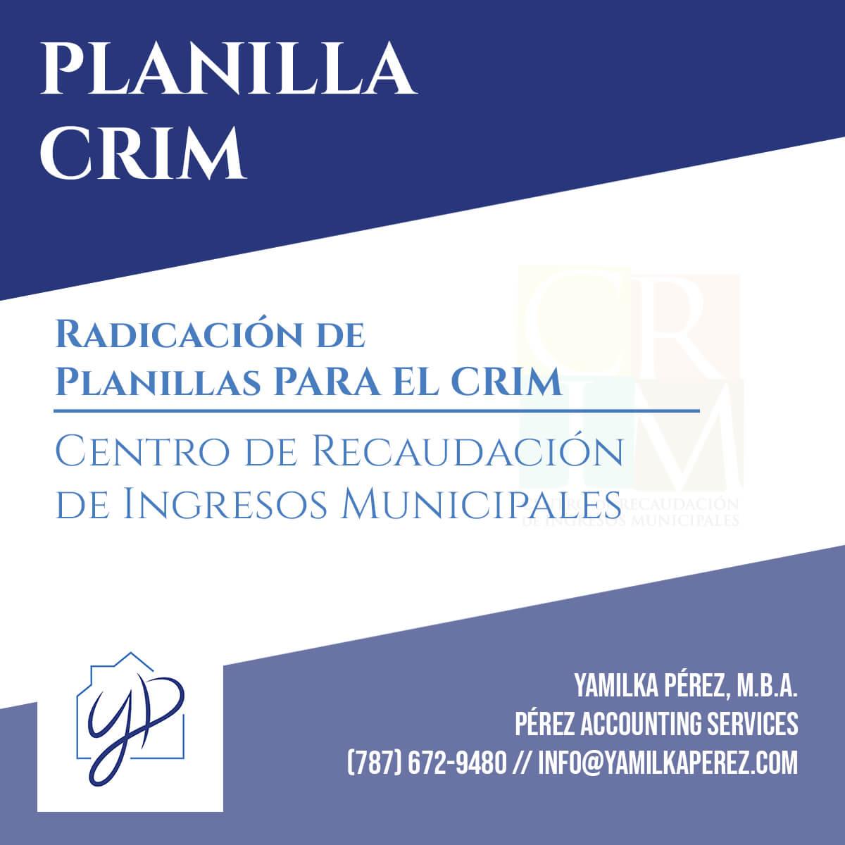 Planilla del CRIM – Pérez Accounting Services